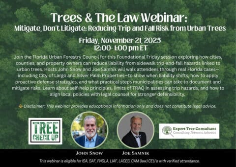 FUFC 2025 Q4 Workshops & Events | Florida Urban Forestry Council
